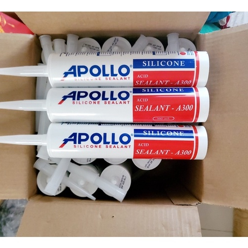 Keo silicon APOLLO A300 trắng trong, trắng đục ( trắng sữa ), xám, đen ...