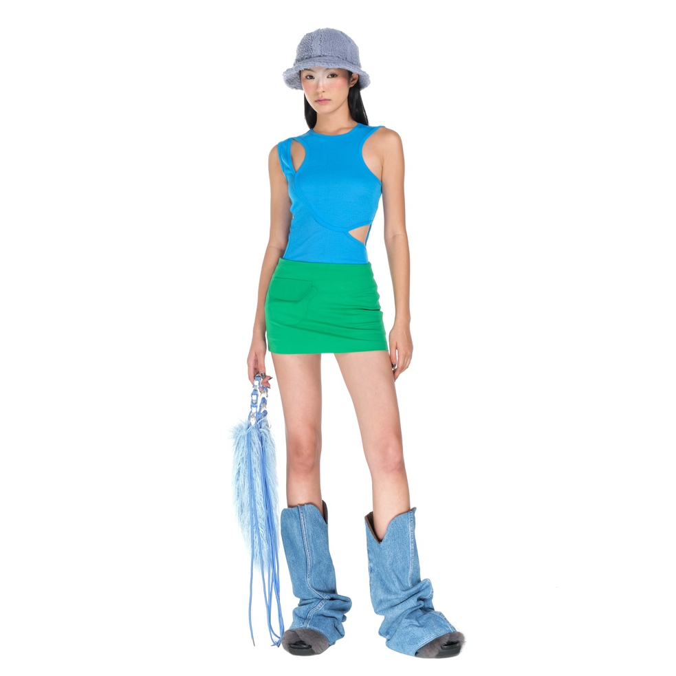 Chân váy mini HeartBurn xanh lá (Inverted Shroom Cap Mini Skirt ...