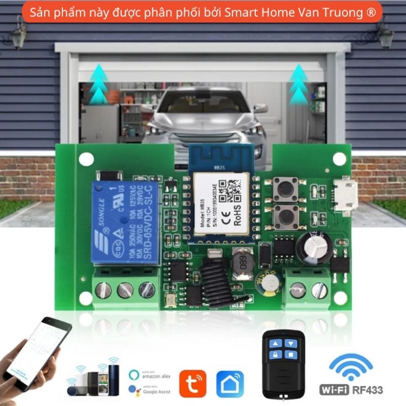 Module rơ le WiFi RF Tuya 4 kênh 4CH điều khiển từ xa input AC/DC 7-32V ...