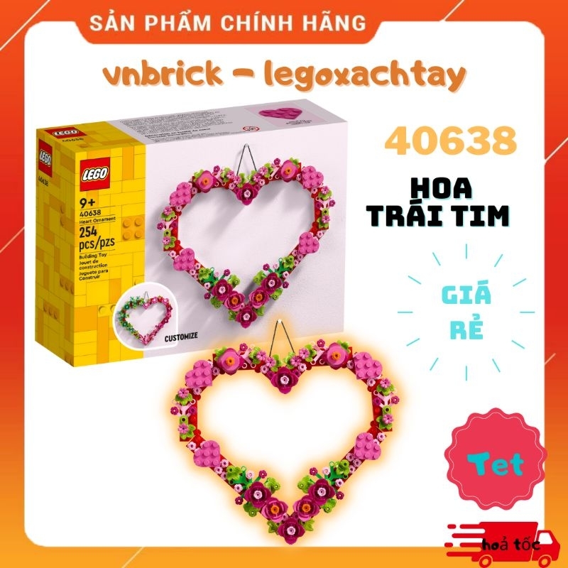 LEGO Hoa 40638 Heart Ornament Hoa Trái Tim Trang Trí | Shopee Việt Nam