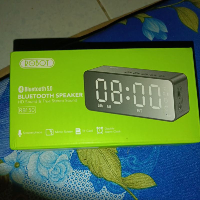 Loa bluetooth Robot RB150 mini công suất 3W màn hình led kiêm đồng hồ báo thức hỗ trợ nghe fm ...