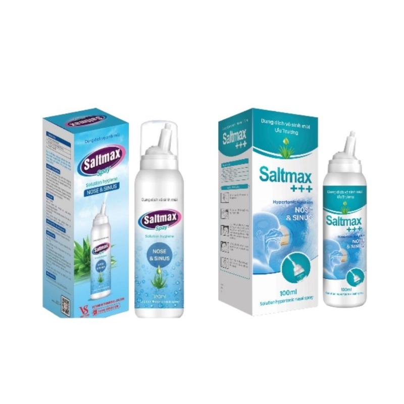 Xịt mũi Saltmax spay, Saltmax + ưu trương + muối rửa mũi SRK an toàn ...