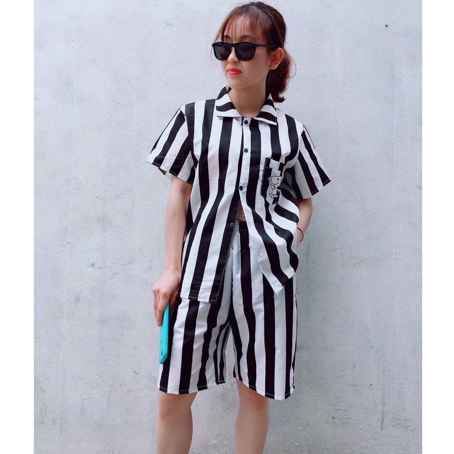 Bộ Tù Kẻ Sọc Nam Nữ quần áo phạm nhân R435 | Shopee Việt Nam