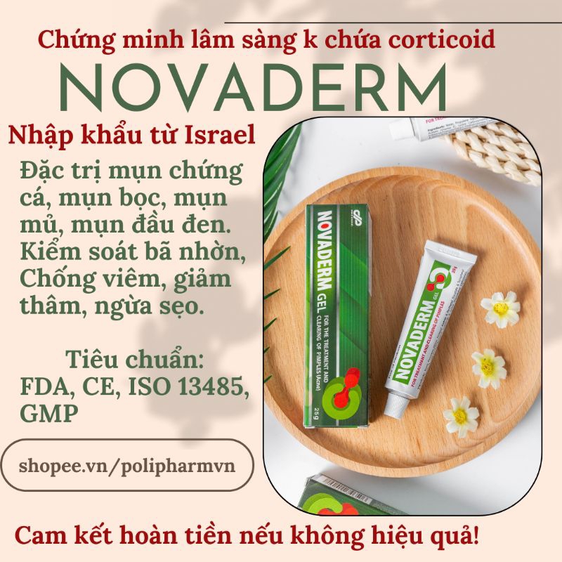 Gel Chấm Mụn Trứng Cá, Kiểm Soát Nhờn Novaderm - Danpharm tuýp 25g ...