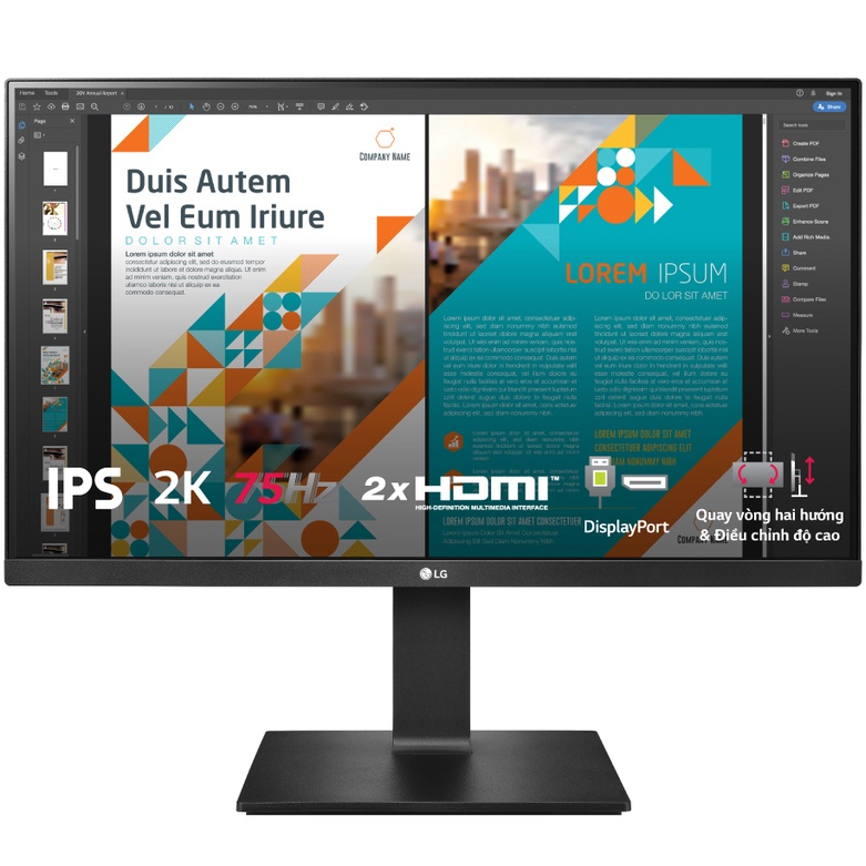 Màn hình máy tính LG 23.8 inch 24QP550-B QHD IPS 75Hz AMD FreeSync ...