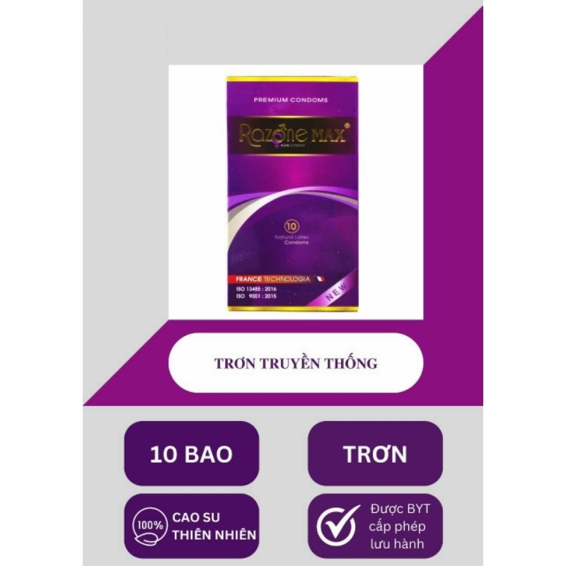 [Che tên sp] Bao cao su trơn truyền thống RAZONE MAX | Shopee Việt Nam