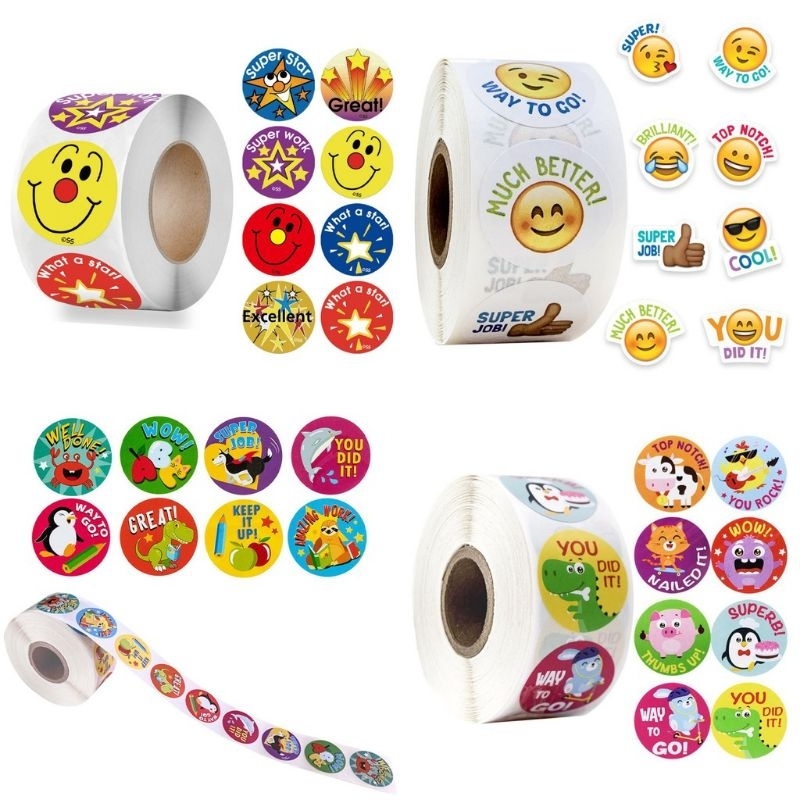 500 Hình Dán Sticker Cuộn Khen Thưởng - Lời Khen Khích Lệ Hàng loại 1 ...