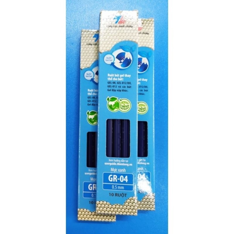 Hộp 10 ruột bút gel GR 04 mực xanh 0.5mm | Shopee Việt Nam