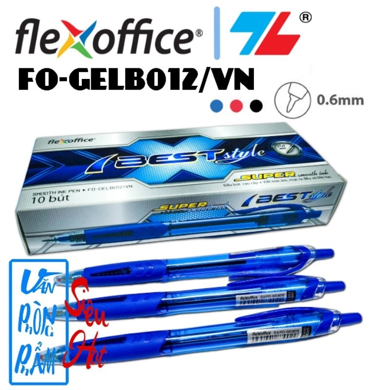 Bút Gel B/BEST STYLE/Flexoffice/Thiên Long FO-GEL-B012, 10 cây/Hộp (chính hãng) | Shopee Việt Nam