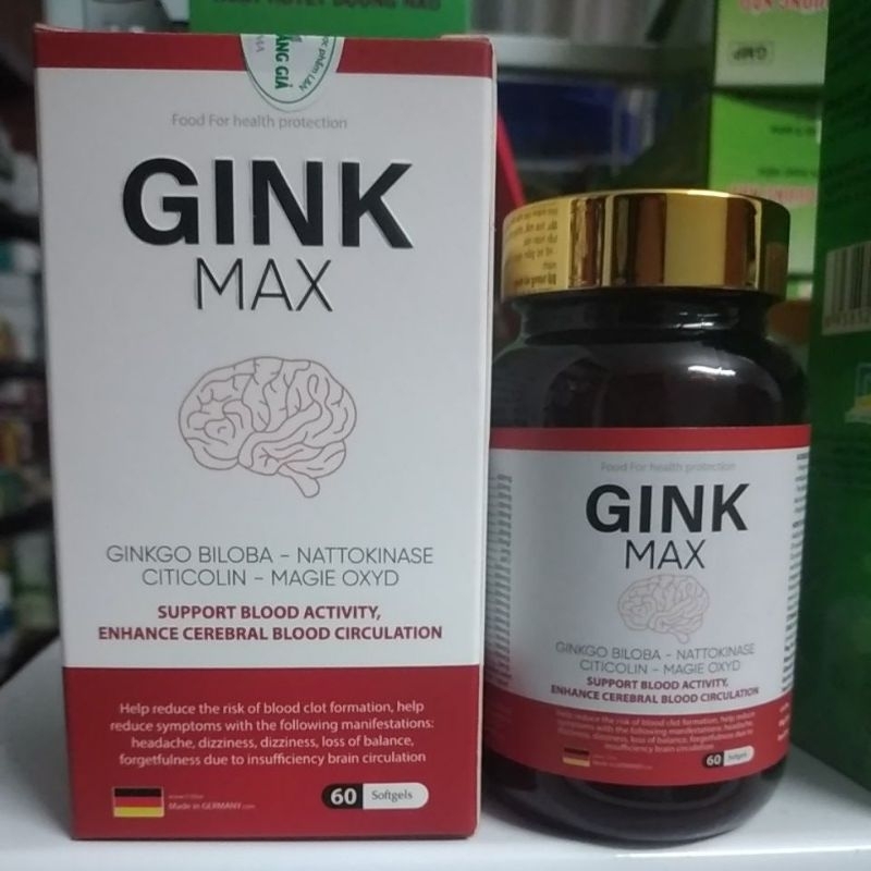 GINK MAX - Nhập khẩu ĐỨC - Hộp 60 viên hỗ trợ bổ não | Shopee Việt Nam