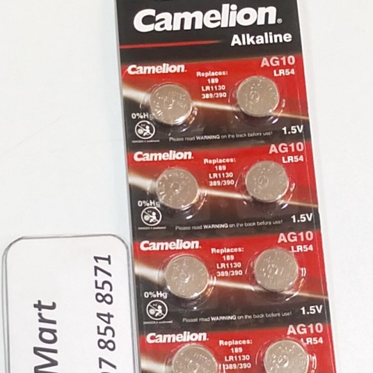 Pin AG10, LR1130, G10, LR54, 189, GP89A, 389, SR1130W - 1.5V: CAMELION | Shopee Việt Nam