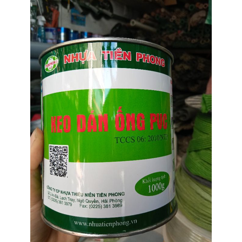 Keo dán ống nước pvc Tiên Phong lọ 1kg | Shopee Việt Nam