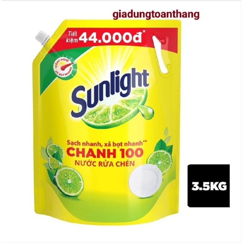 Nước rửa chén bát sunlight chanh 100 túi 3,5Kg . | Shopee Việt Nam