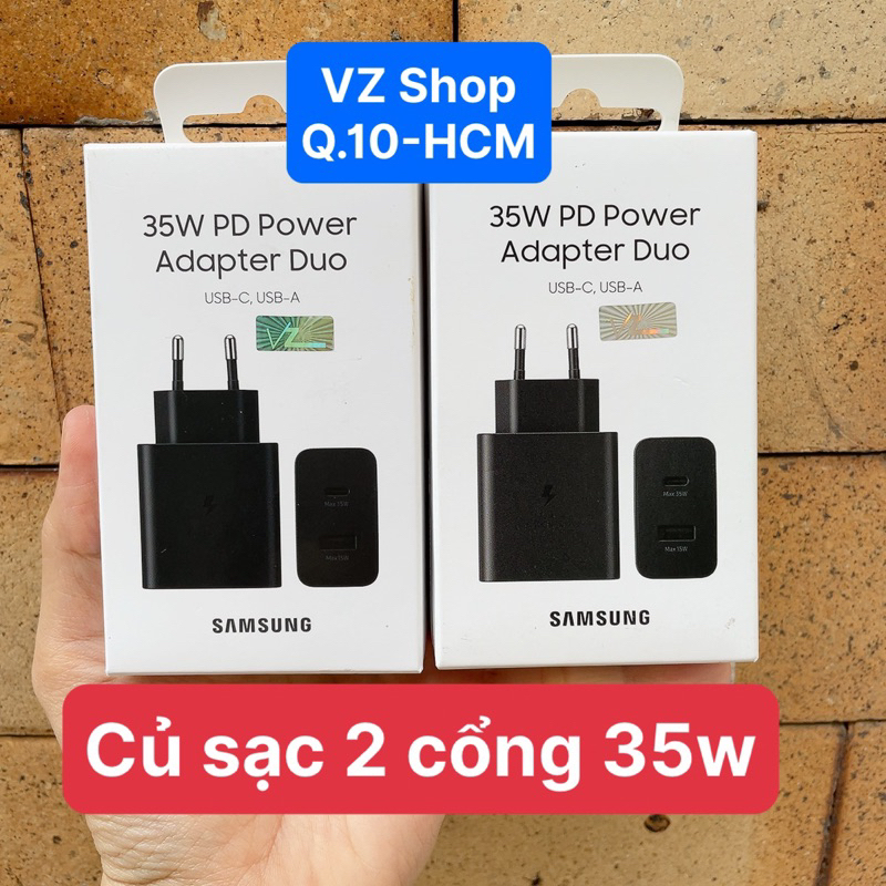 Chính hãng-KHÔNG KÈM CÁP-Củ sạc Samsung 2 cổng Max 35W-PD Power Adapter ...