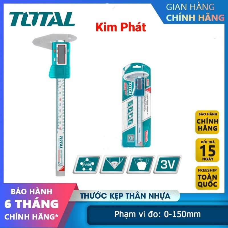 Thước kẹp điện tử TOTAL TMT331501, thước cặp thân nhựa phạm vi đo 0 ...