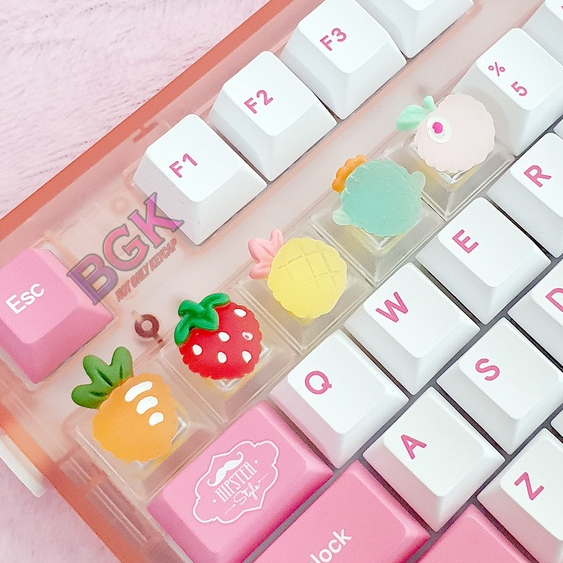 Keycap Lẻ Nút Bàn Phím Cơ Quả Màu Pastel Trong Suốt Siêu Dễ Thương ...
