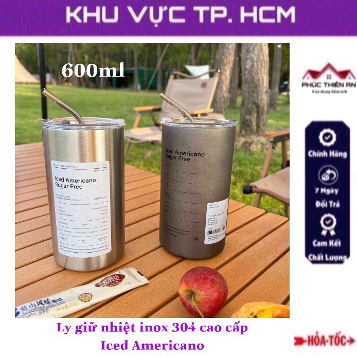 Ly giữ nhiệt inox304 cao cấp, dung tích 600ml - Iced Americano | Shopee Việt Nam