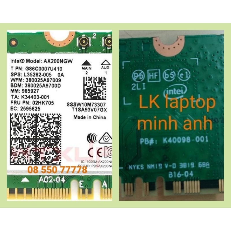 card wifi AX 200 sử dụng cho laptop dell loại AX200NGW | Shopee Việt Nam