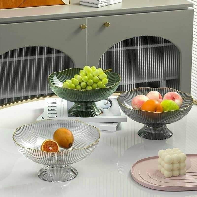 Đĩa đựng hoa quả - Khay đựng bánh kẹo viền vàng đa năng cao cấp ...