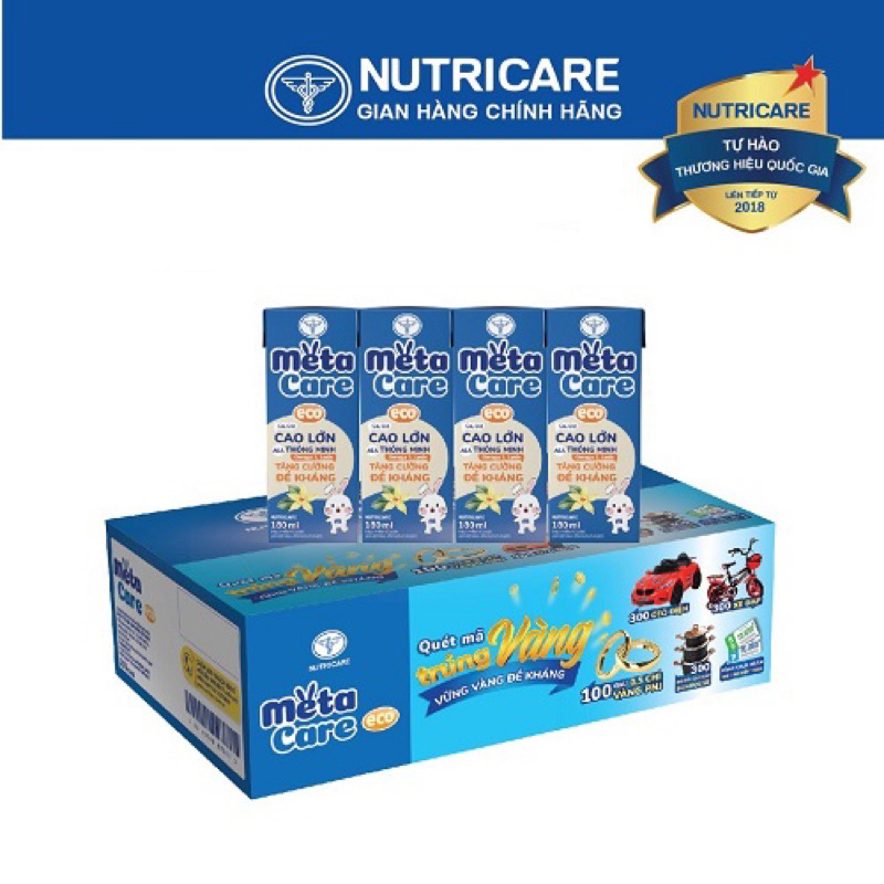 Thùng sữa bột pha sẵn Nutricare Metacare xanh Eco nước loại 180ml (48 hộp) | Shopee Việt Nam