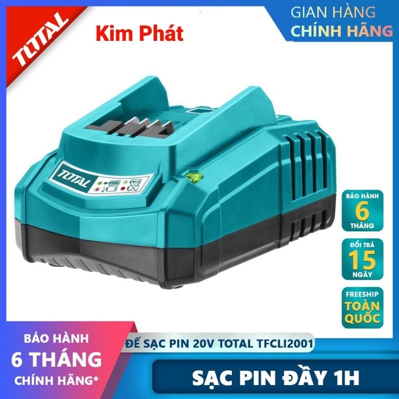 Đế sạc pin 20v Total TFCLI2001 (SẠT ĐƯỢC TẤT CẢ DONG PIN 20V TOTAL VÀ ...