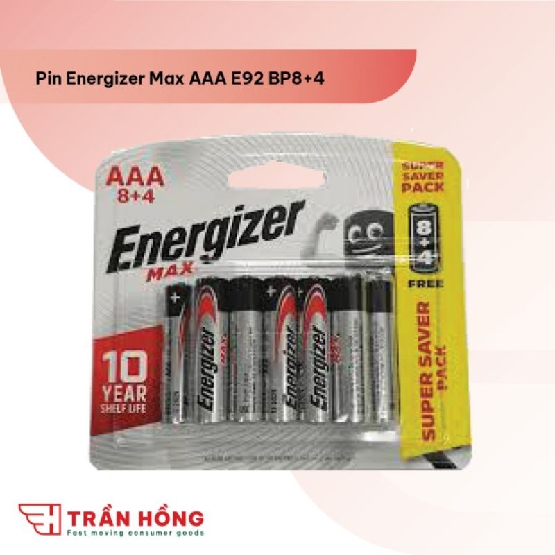 Pin AAA ( Pin Đũa ) Vỉ 12 Energizer Max E92 BP8+4 Alkaline 1.5V | Shopee Việt Nam