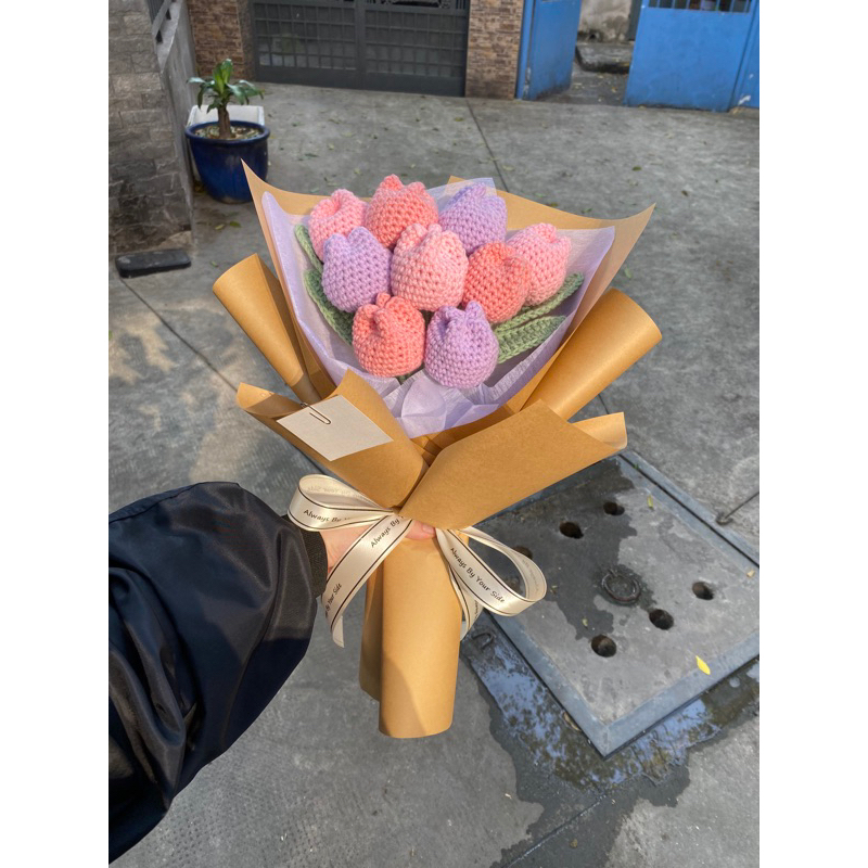 Bó hoa Tulip Len (combo 5-10 bông) (ib để chọn màu) | Shopee Việt Nam