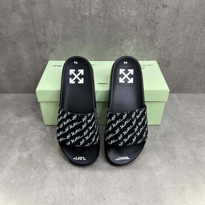 Dép lê nam off white chữ nhỏ new đế cao su 1138 Bin Store | Shopee Việt Nam