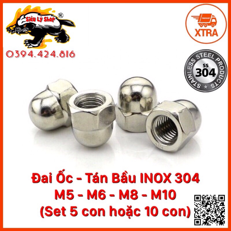 Đai ốc - Tán Bầu INOX 304 Size M5-M6-M8-M10 | Shopee Việt Nam