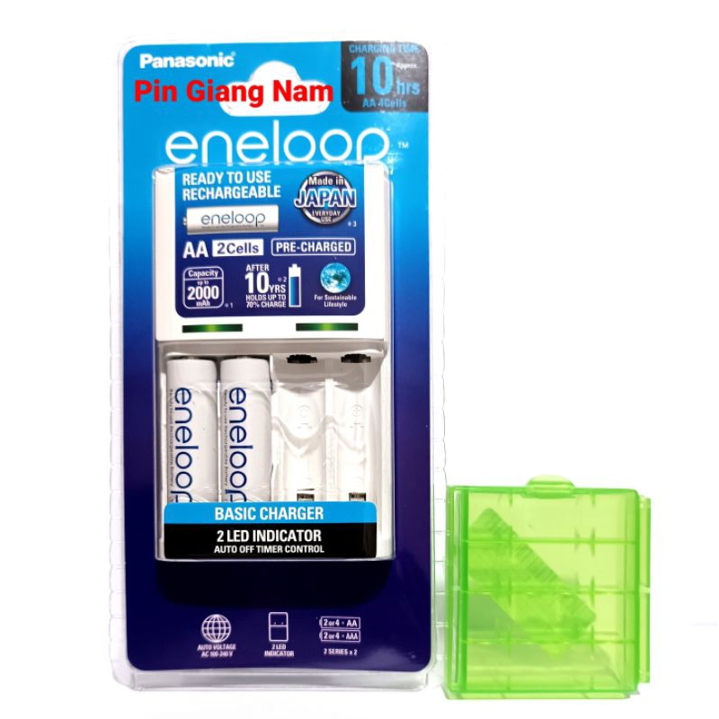 Bộ sạc pin AA, AAA Panasonic Eneloop kèm 2 viên pin sạc AA Eneloop ...