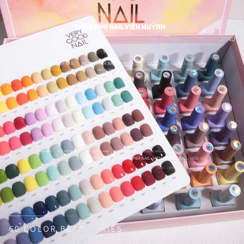 Set sơn very good nail 60 màu hàng loại 1 - tặng kèm base top và bảng ...