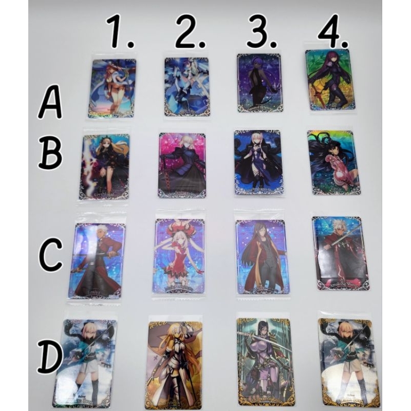 Thẻ bài bo góc Fate/Grand Order, FGO 27, SP, SR và SSR rare, chính hãng ...