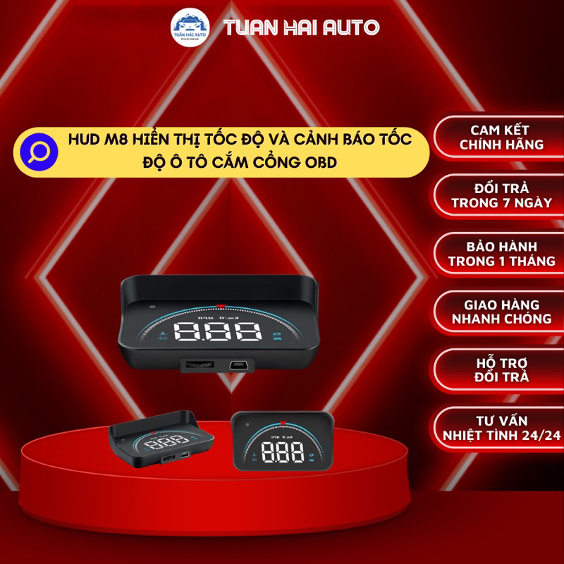 [TUANHAIAUTO] HUD M8 Hiển Thị Tốc Độ Và Cảnh Báo Tốc Độ Ô Tô Cắm Cổng OBD | Shopee Việt Nam