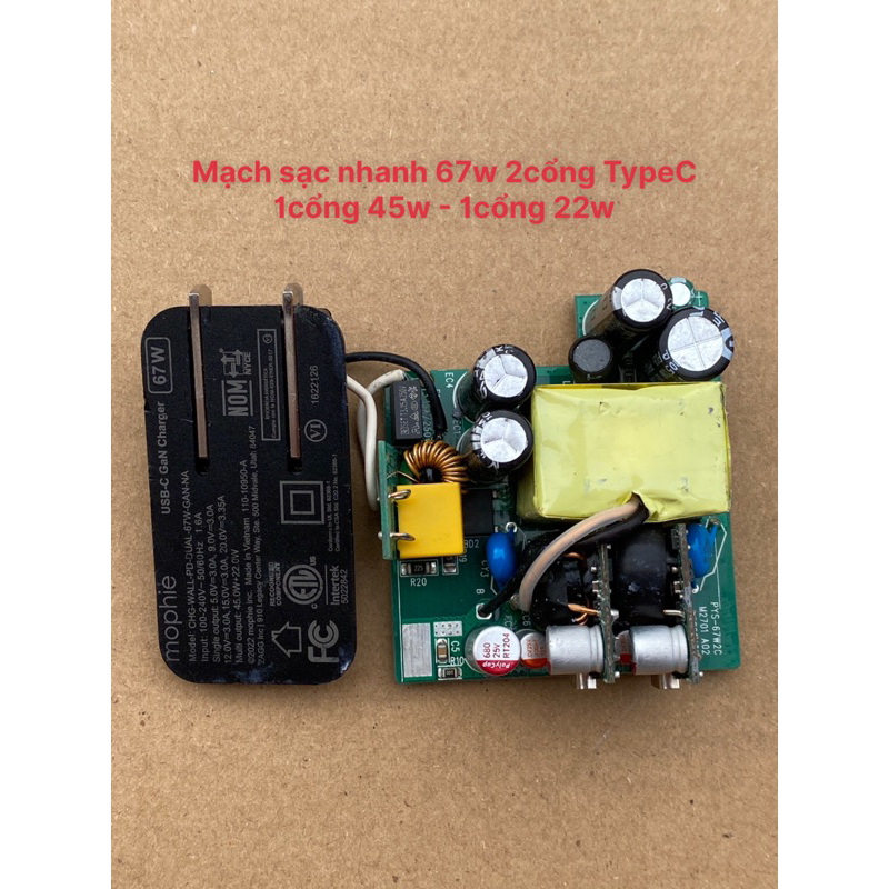 Củ sạc mạch sạc nhanh Mophie GAN 67W PD Type C hàng công ty | Shopee Việt Nam