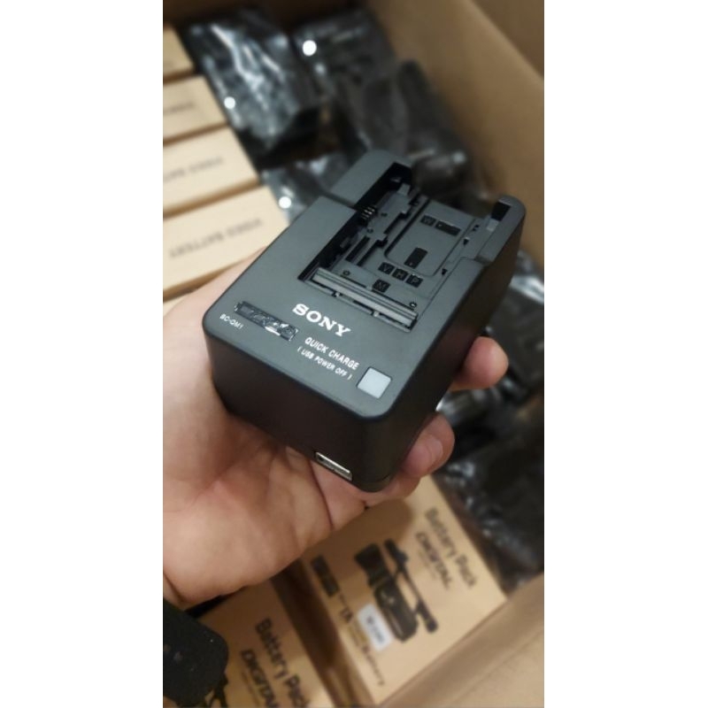 Bộ sạc pin đa năng Sony BC-QM1 Cho Pin H, M, P, V, W Có Cổng Sạc USB ...