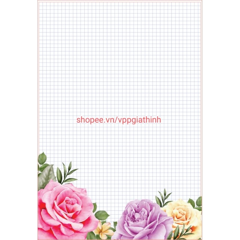 Giấy hoa A4 caro luyện chữ đẹp ô to 4mm (50 tờ) | Shopee Việt Nam