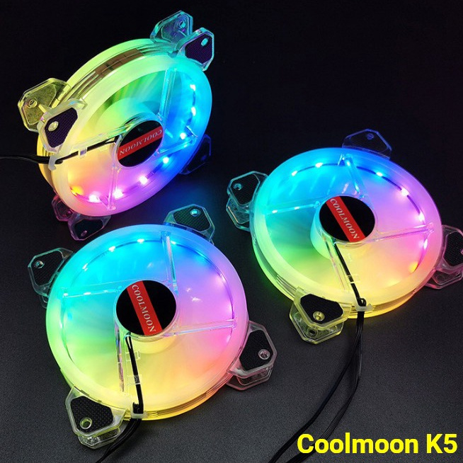 Fan Led RGB 12cm Coolmon K5 16 triệu màu kết nối HUB | Shopee Việt Nam