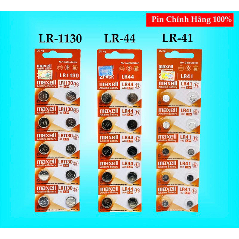 Pin LR44 / LR1130 / LR41 Maxell Vỉ 10 Viên Chính Hãng | Shopee Việt Nam