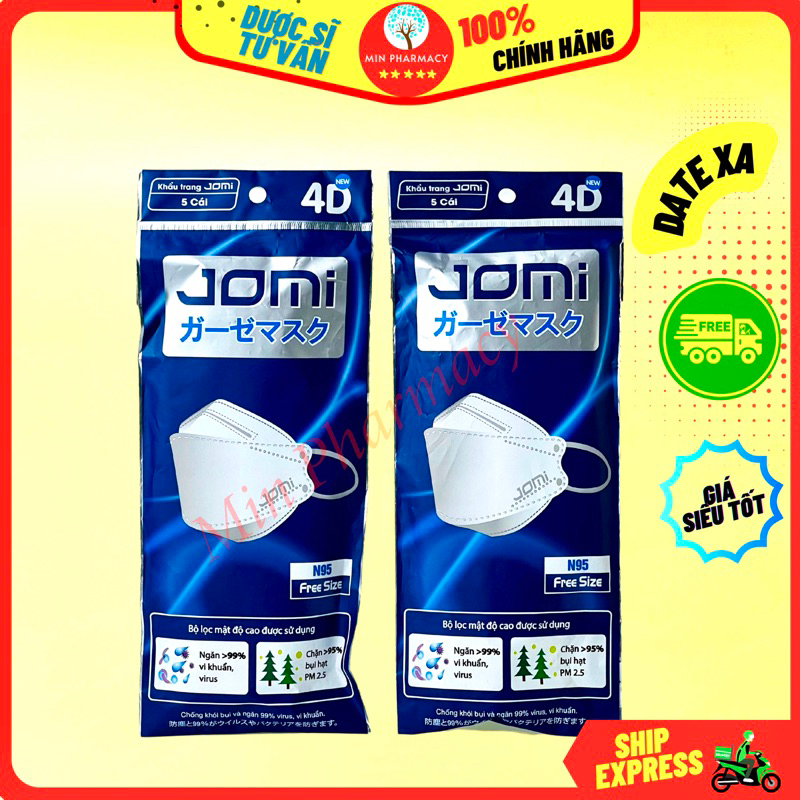 Khẩu Trang Jomi 4D New Ngăn Khói Bụi & Vi Khuẩn 5 Cái - Minpharmacy ...