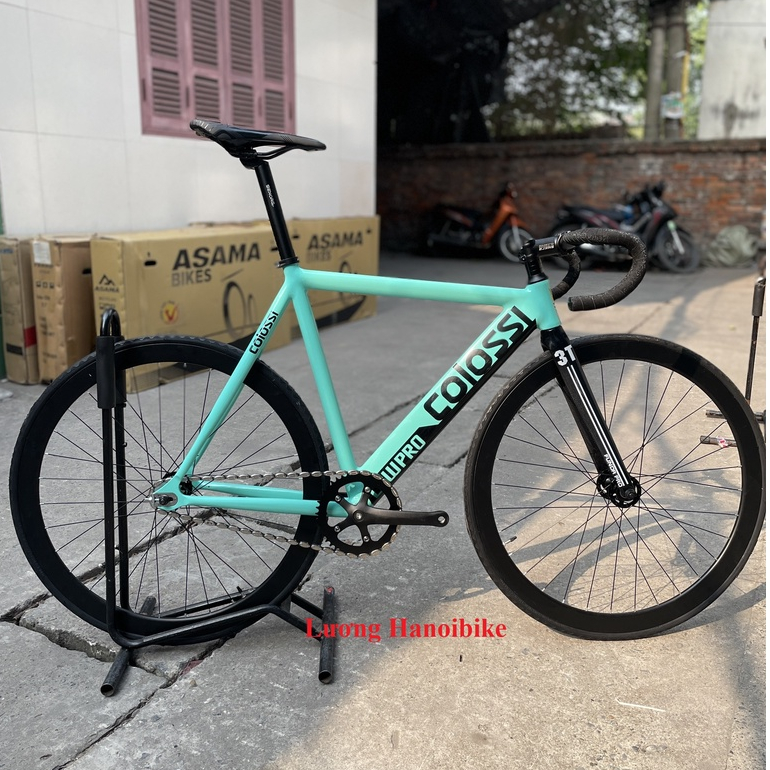 Xe đạp Fixed Gear Colossi Lowpro Xanh bianchi tay cong | Shopee Việt Nam