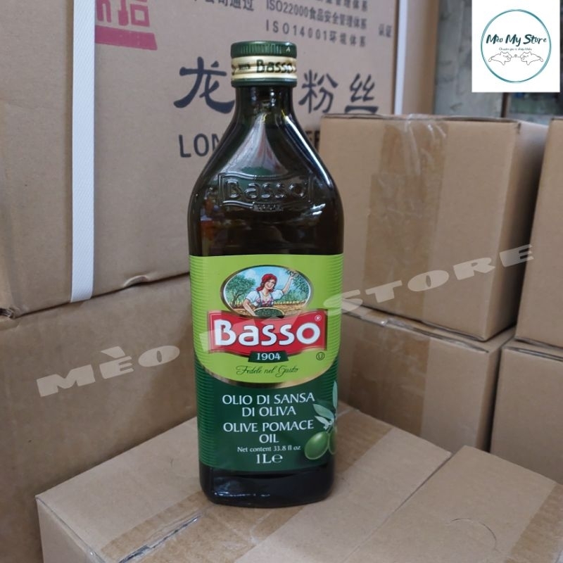 Dầu Oliu ( Olive) Tinh Luyện Pomace Oil chai 1lit hiệu Basso | Shopee ...