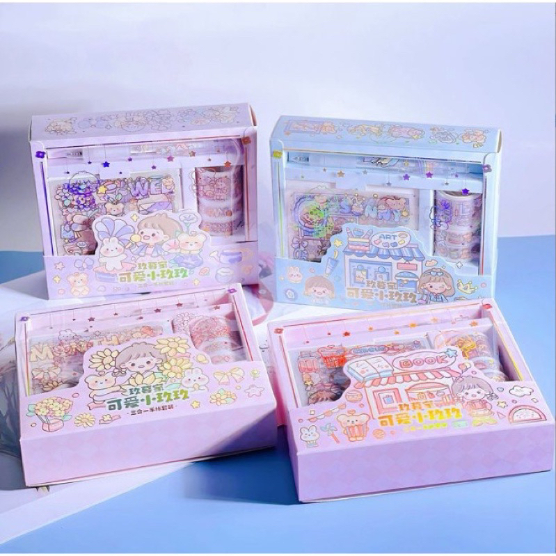 Bộ sticker kèm washi tape và bút cắt sticker hiệu JOBAER “March20shop ...