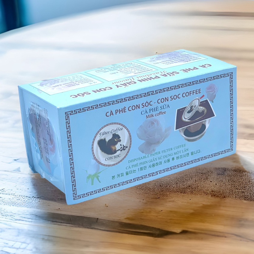 CAFE CON SÓC SỮA HỘP 10 GÓI - CÀ PHÊ PHIN GIẤY | Shopee Việt Nam