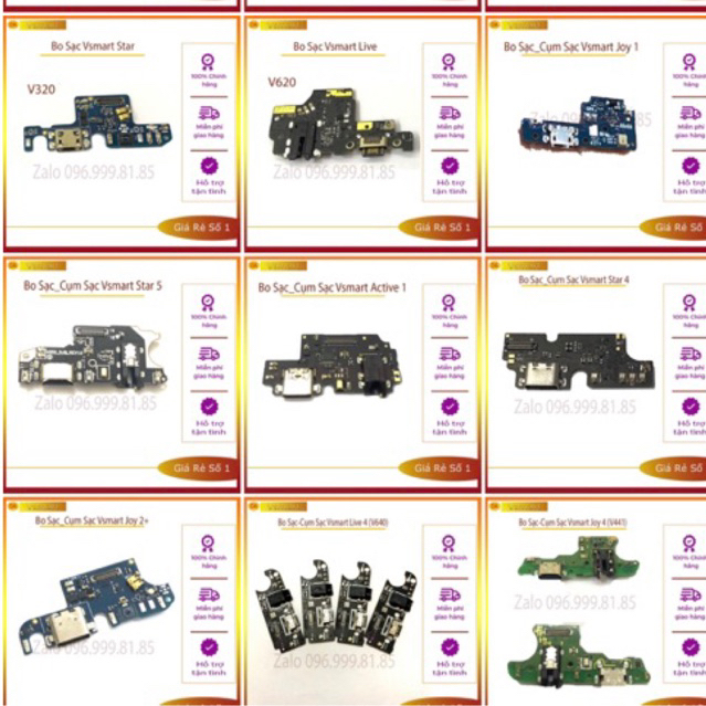 Bo sạc_Cụm sạc Vsmart chính hãng Các loại Aris_Live4_Live_Joy3_Joy2+_Joy1+_Joy1_Active3_Active1 ...