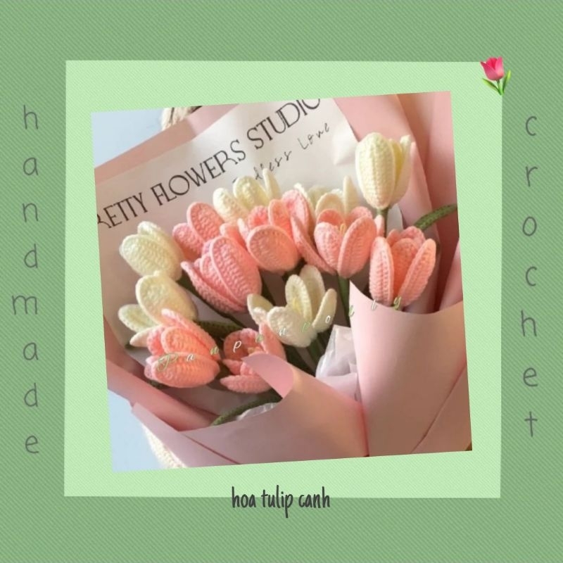 [Handmade Crochet] Bông hoa len/ hoa tulip cánh len/ hoa handmade làm ...