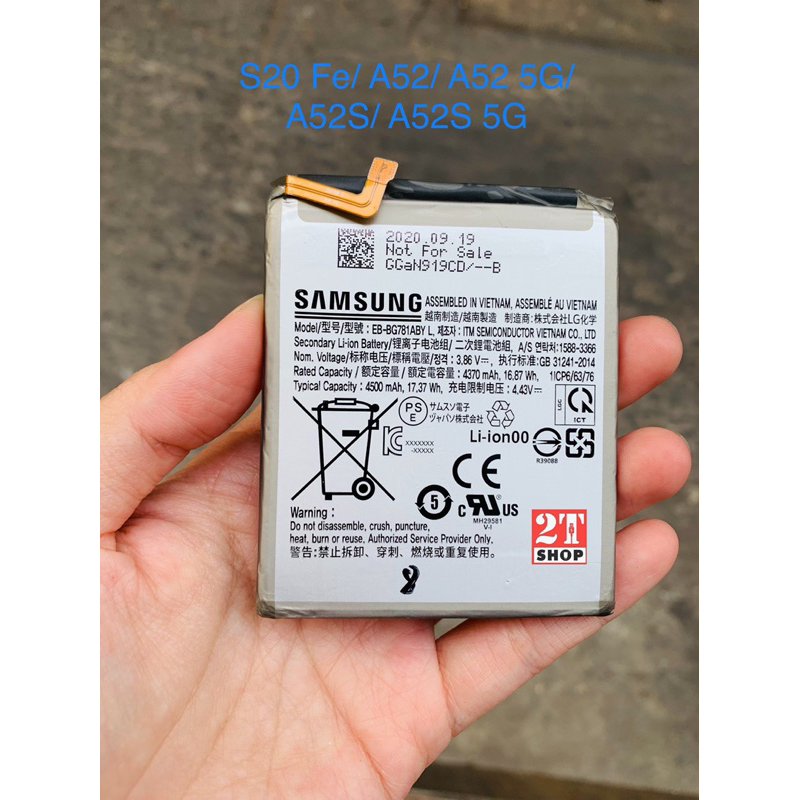 PIN S.AMSUNG S20 FE/ A52/ A52 5G/ A52S/ A52S 5G CHÍNH HÃNG, MÃ PIN EB-BG781ABY, DUNG LƯỢNG ...