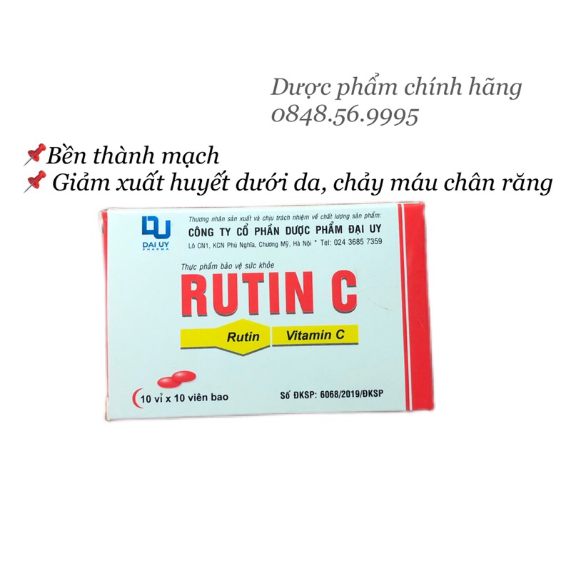 Rutin C hộp 100 viên nén - Bổ sung Vitamin C và rutin giúp tăng tính ...