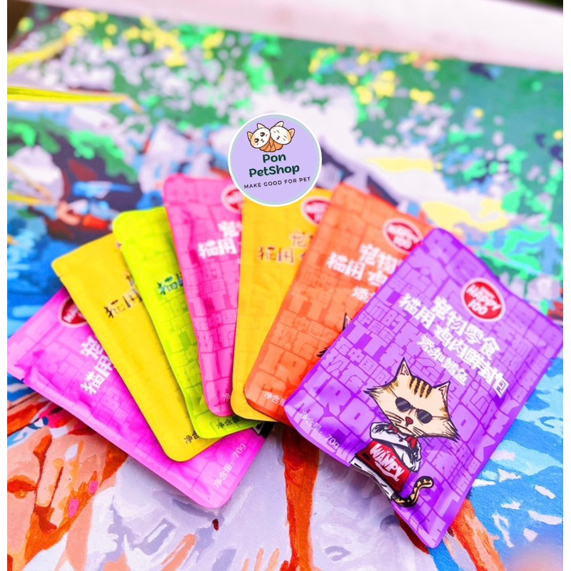 Pate WANPY HAPPY 100 Cho MÈO Gói 70g Đủ Vị Hấp Dẫn | Shopee Việt Nam