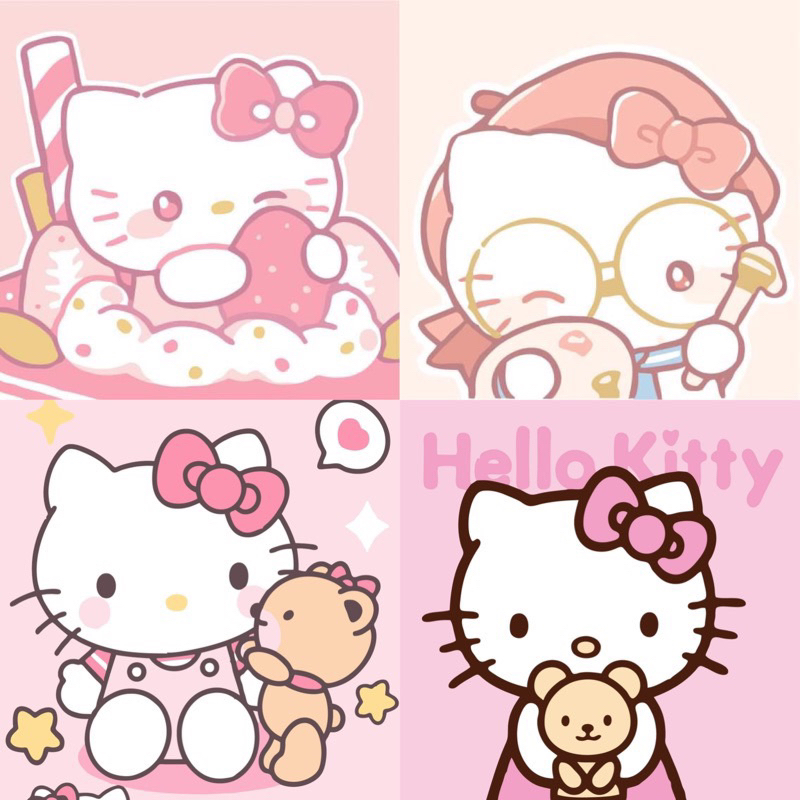Tranh tô màu theo số Tranh sơn dầu số hoá hình Hello kitty 2 size 20*20 kèm khung | Shopee Việt Nam