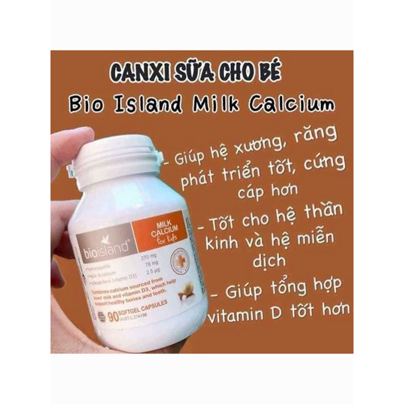 Canxi sữa bioisland Calcium úc cho bé ( canxi Bio 90 viên) | Shopee ...